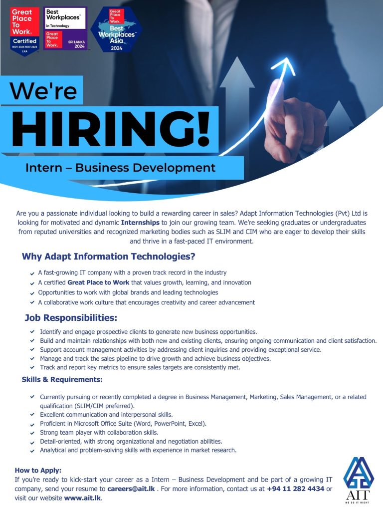 Careers – Adapt Information Technologies (Pvt) Ltd